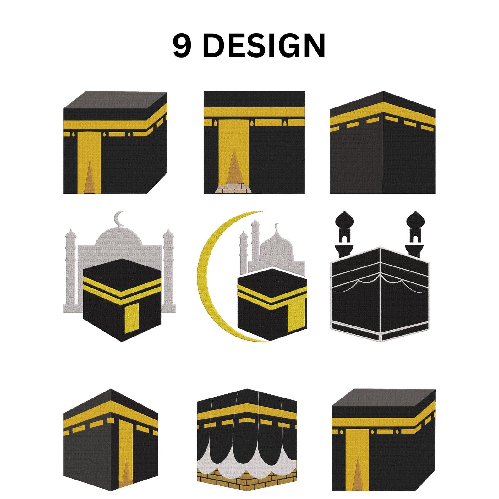 Kaaba Embroidery Machine Design, Hajj Umrah Mosque Embroidery Design ...