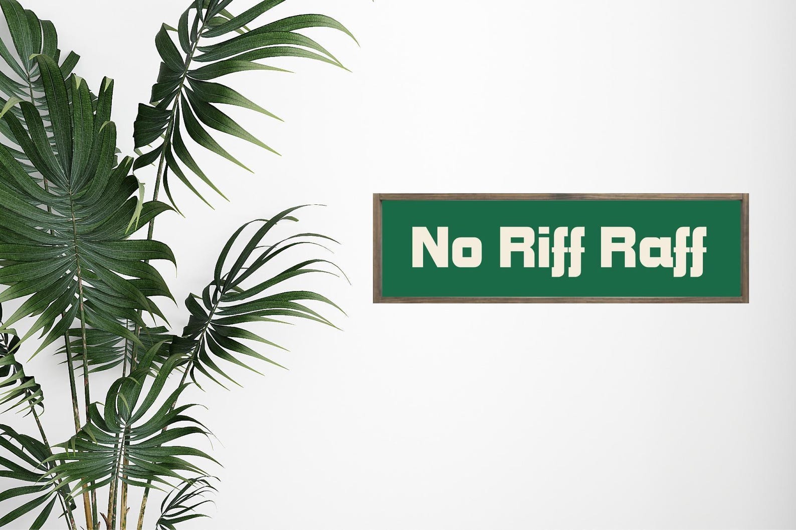 No Riff Raff Hallway Print, Horizontal Panoramic Wall Sign, 16"x5 ...