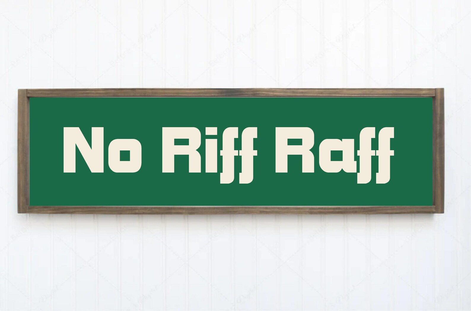 No Riff Raff Hallway Print, Horizontal Panoramic Wall Sign, 16"x5 ...