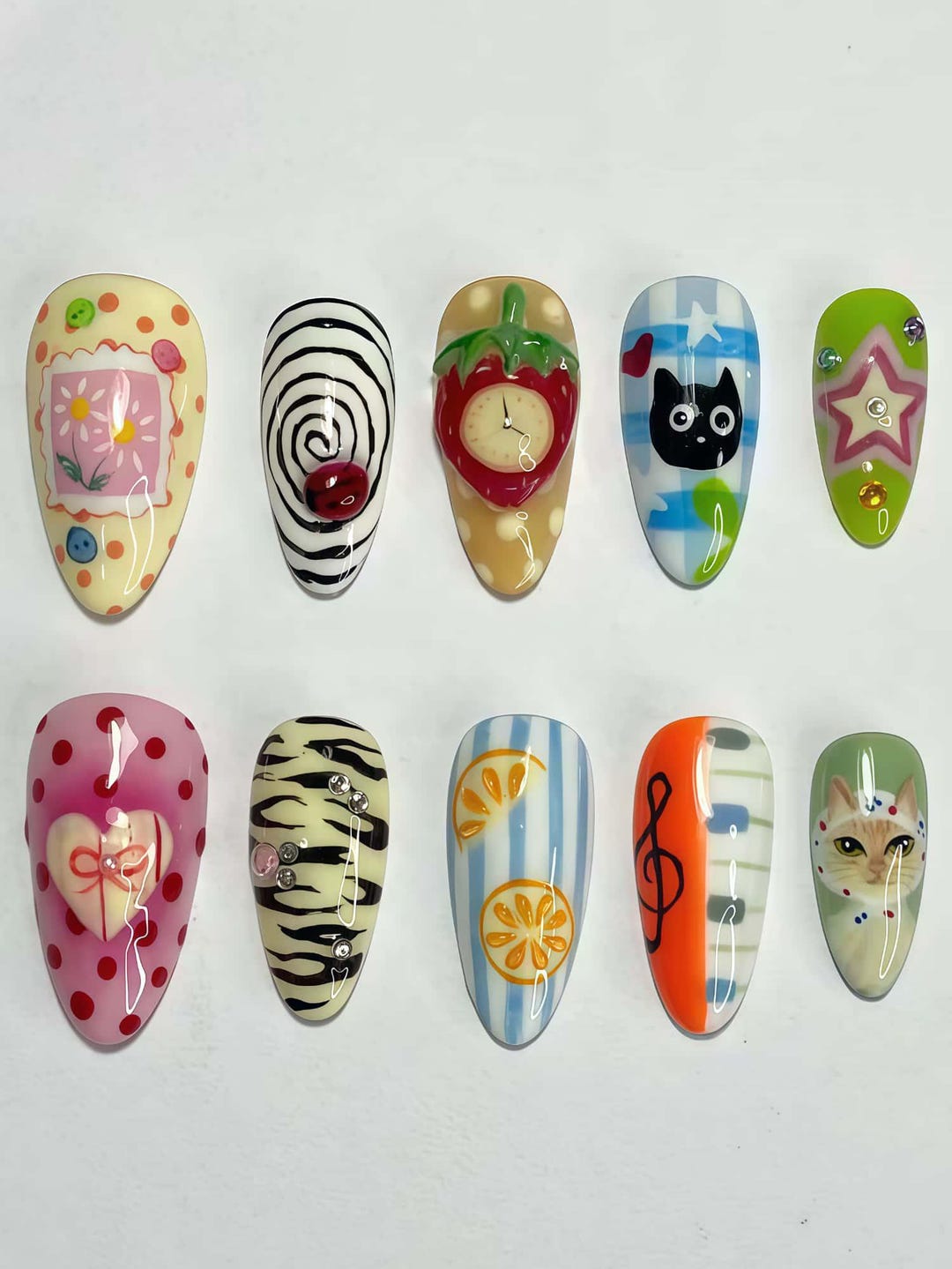 Wedding Nails ,my Neighbor Totoro Nails Hand Painted Nail,custom Press ...