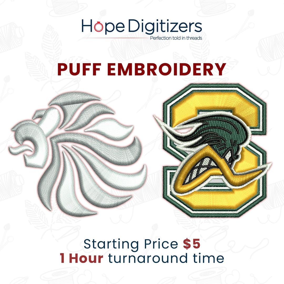 Lion Head 3D Puff Embroidery Design – Mascot Logo With Font – Puff ...