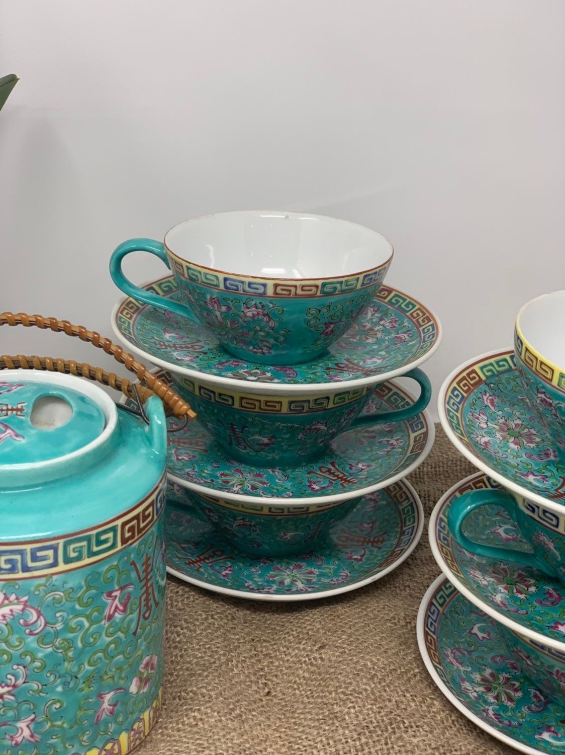 Vintage Japanese Kakiemon Tea Set With Enamled Chrysanthemum Design - Etsy