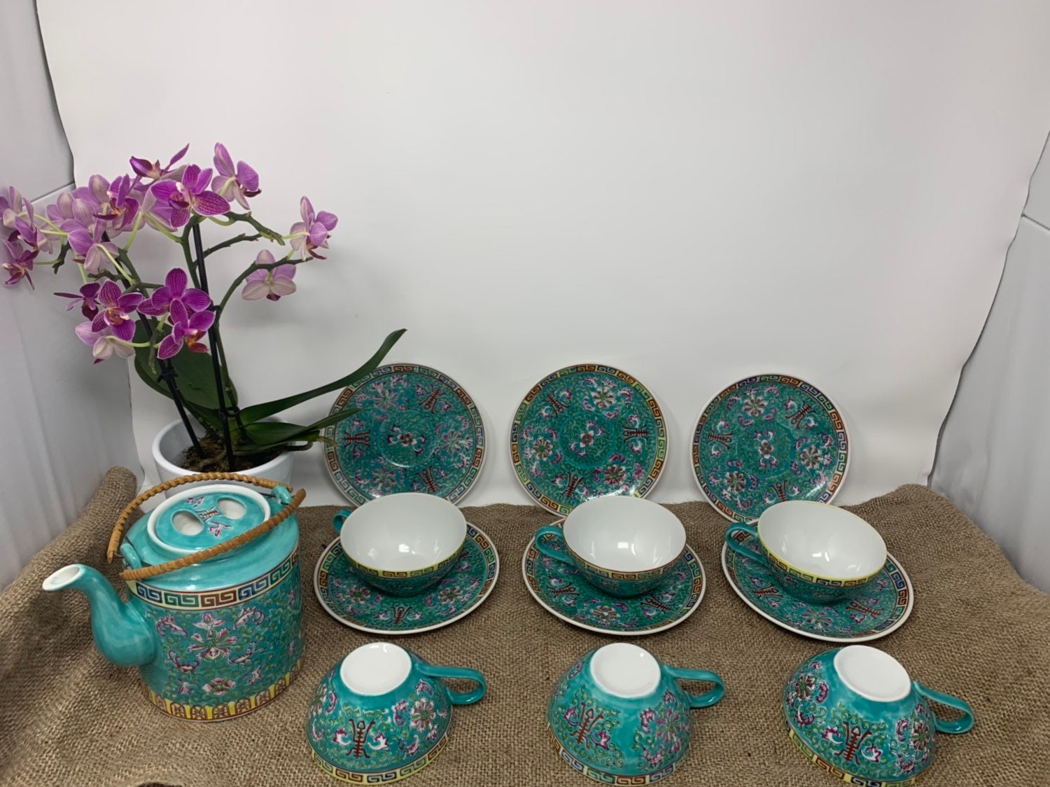 Vintage Japanese Kakiemon Tea Set With Enamled Chrysanthemum Design - Etsy