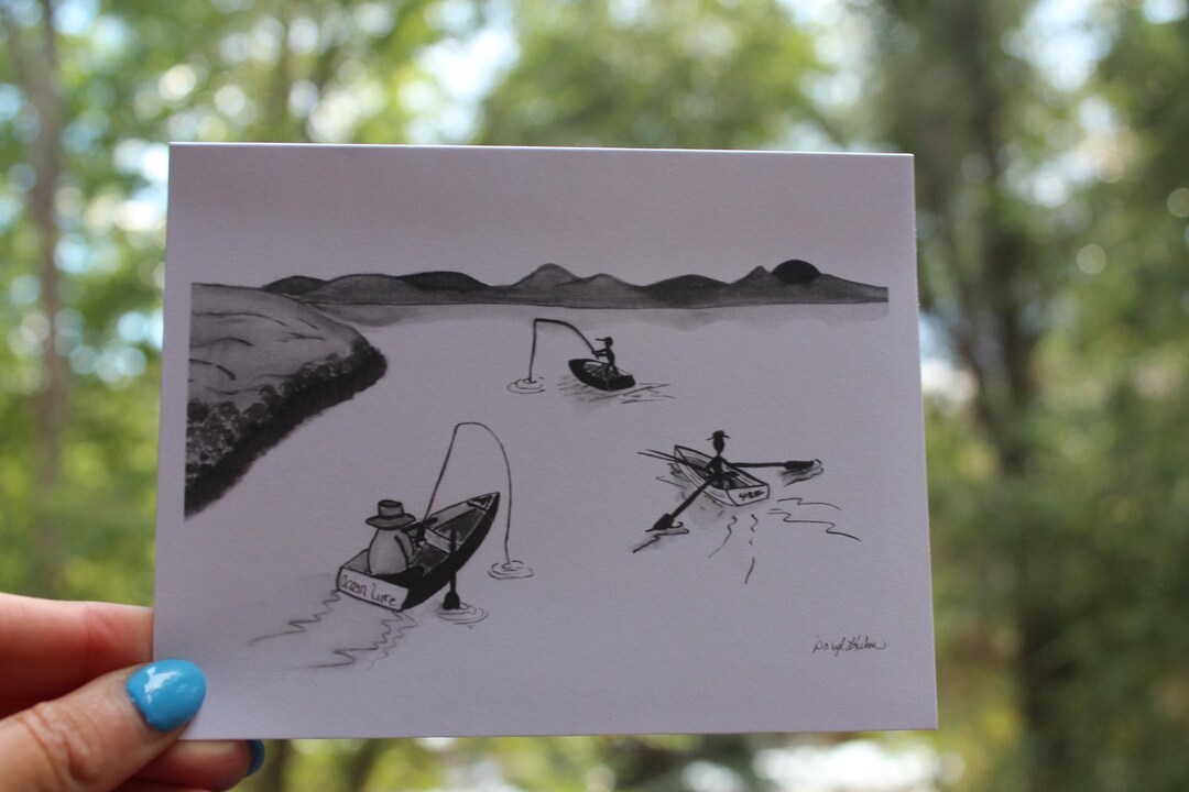 Summer Note Cards: Vermont & New England Silhouettes, Sale,fishing ...