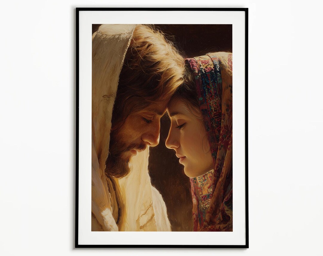 Intimate Prayer With Jesus – Tender Christian Wall Art Print, Emotional ...
