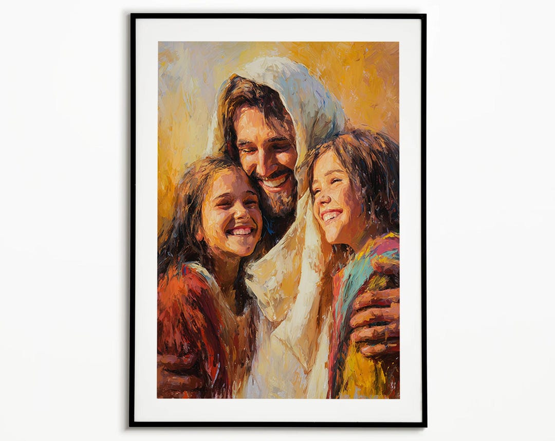 Jesus Hugging Children Art - Christian Family Wall Decor, Warm ...