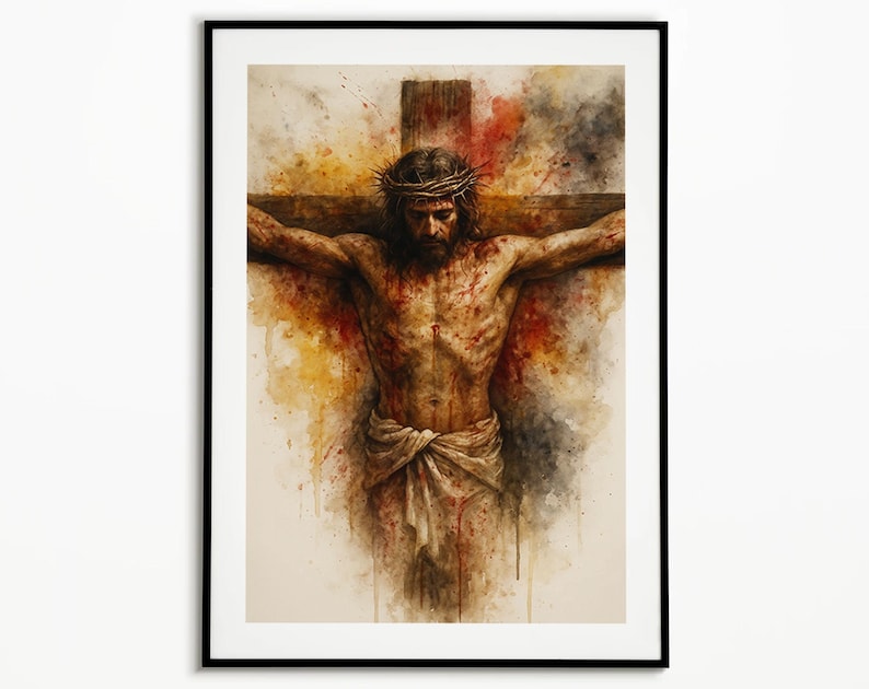 Jesus On The Cross Art Crucifixion Of Christ Painting Christian Wall