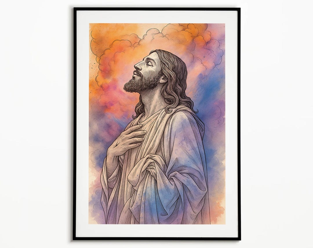 Jesus Christ Portrait, Abstract Modern Christian Wall Art, Colorful Art ...
