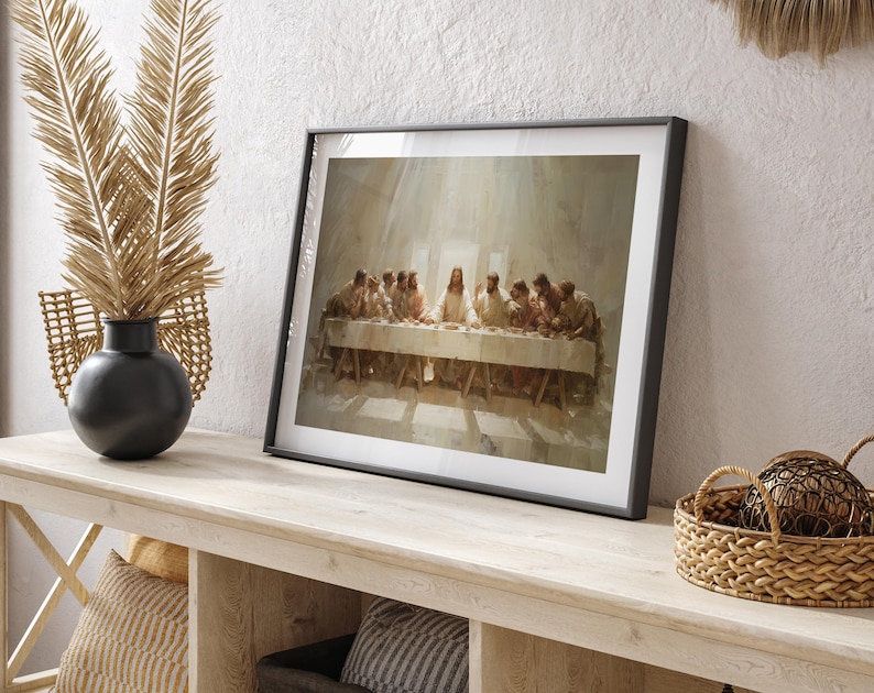 Last Supper Poster, Catholic Art Print, Jesus Artwork, Religious ...