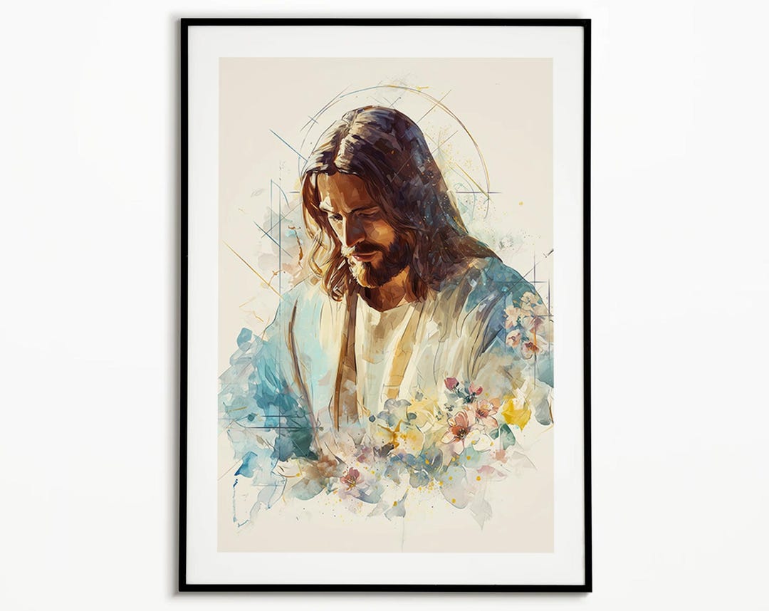 Luminous Portrait of Jesus Christ, Radiant Christian Wall Art ...