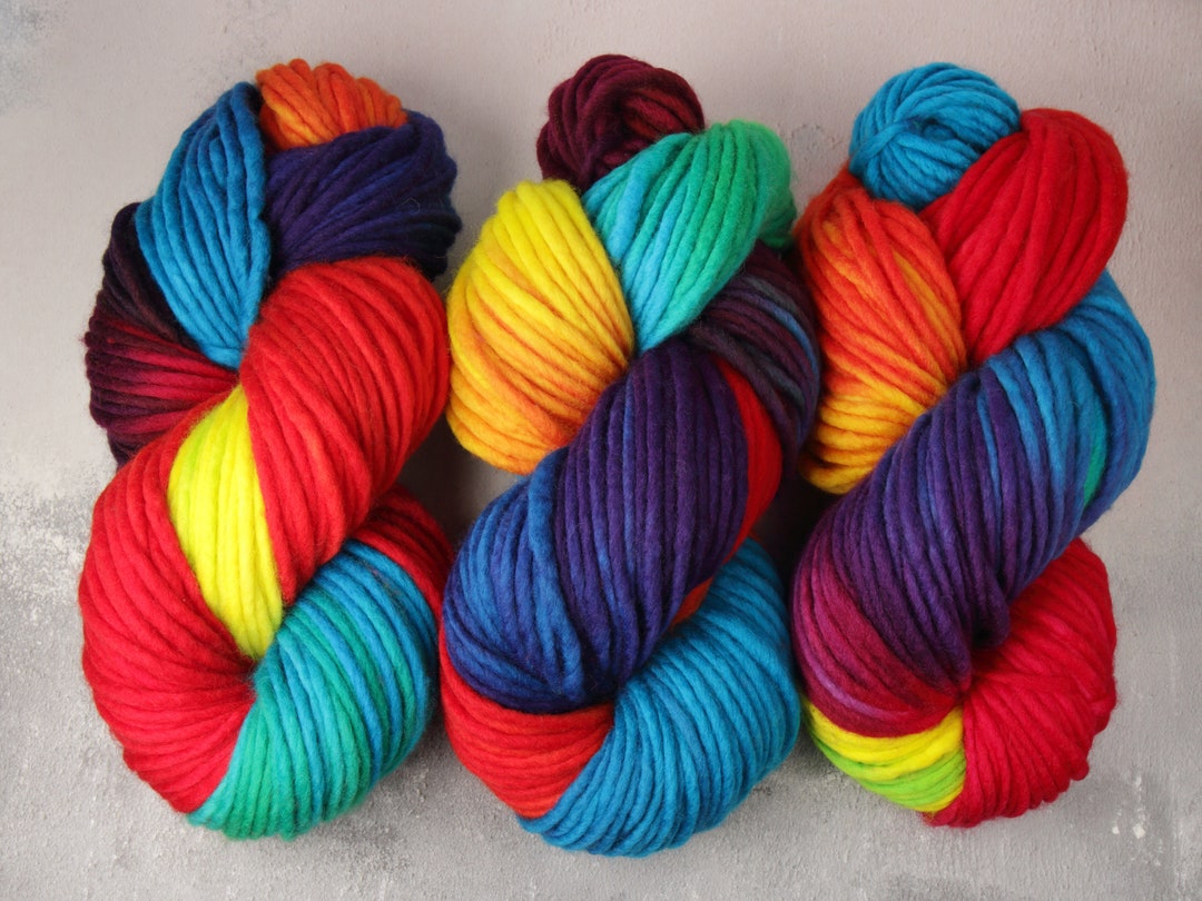 200g Skein! Super Chunky/bulky 100% Merino Wool Superwash Hand-dyed ...