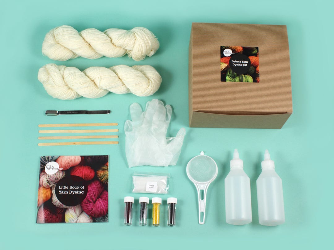 Deluxe Yarn Dyeing Kit With 200g Pure Wool Yarn: Superwash Merino or ...