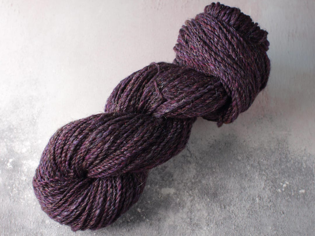 Handspun Aran Weight Sparkle Merino, Shetland Wool, Bamboo Blend Yarn ...