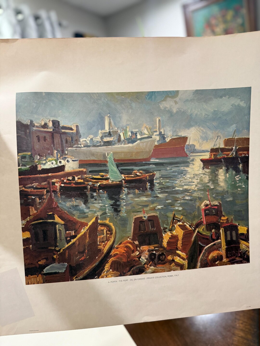 Direct Lithographic Reproduction of "the Port" by A. Porta - Etsy
