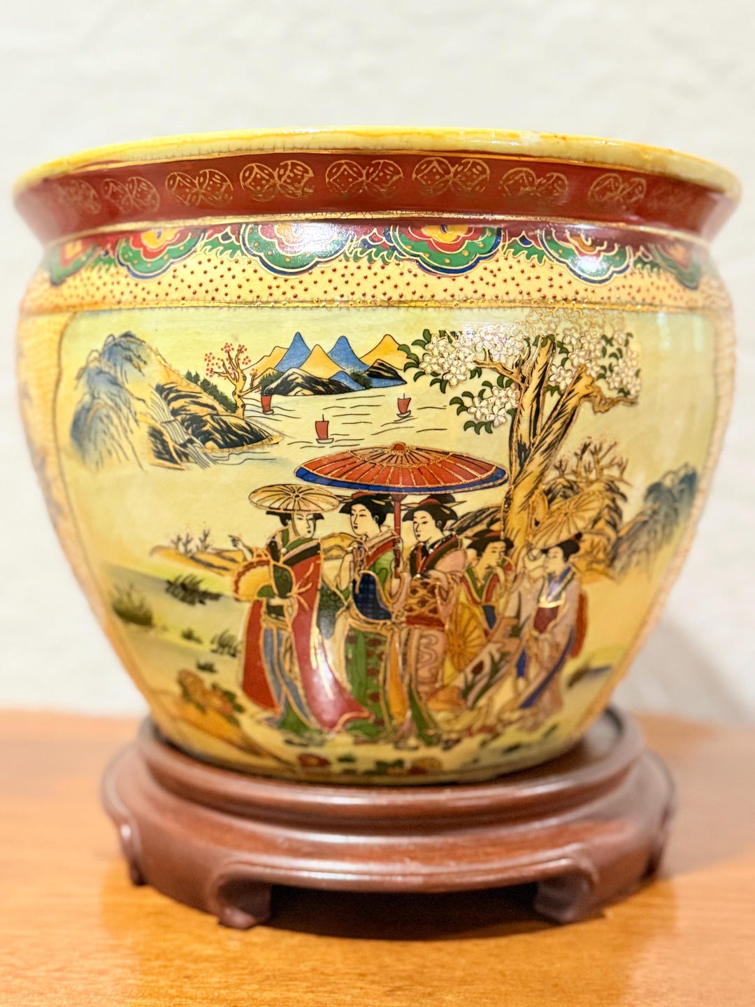 Hand-painted Royal Satsuma Planter - Etsy