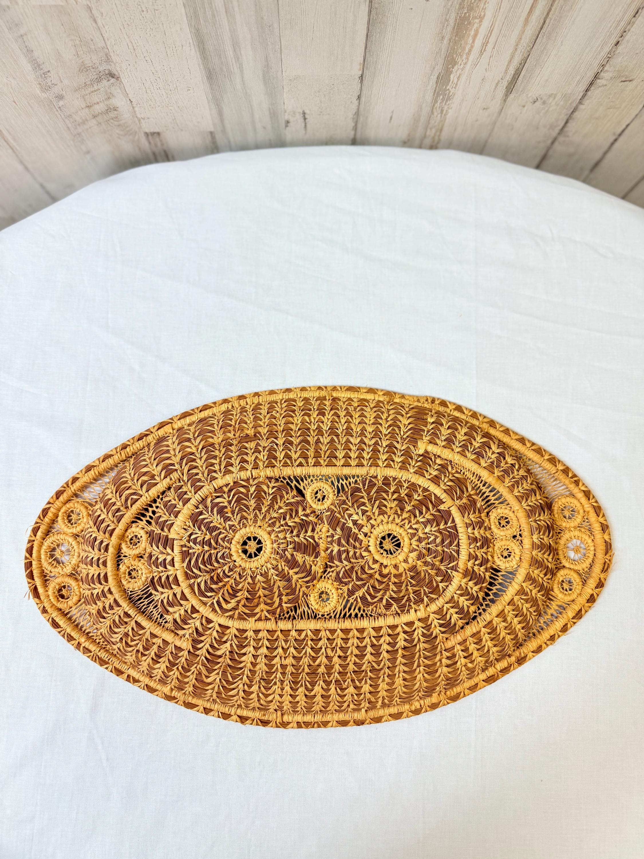 Vintage Coushatta (koasati) Pine Needle Basket Tray - Etsy