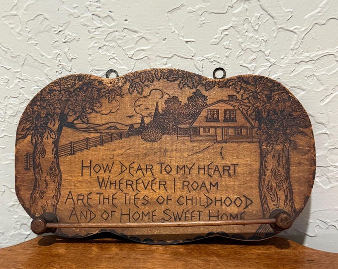 Vintage Wooden Pyrography Wall Hanging With Poem - Etsy
