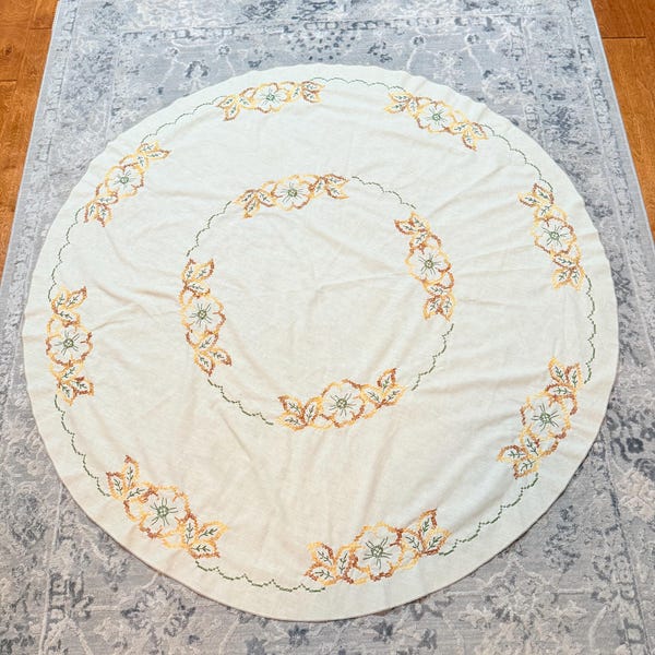 Embroidered Tablecloth - Etsy