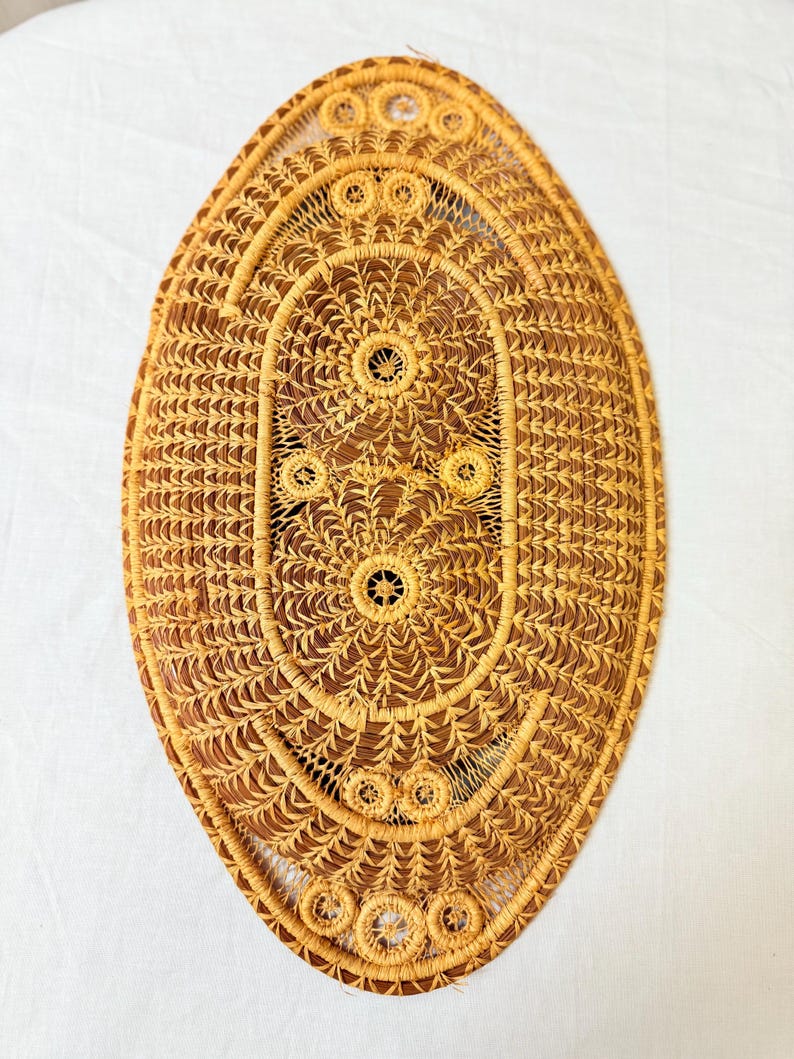 Vintage Coushatta (koasati) Pine Needle Basket Tray - Etsy