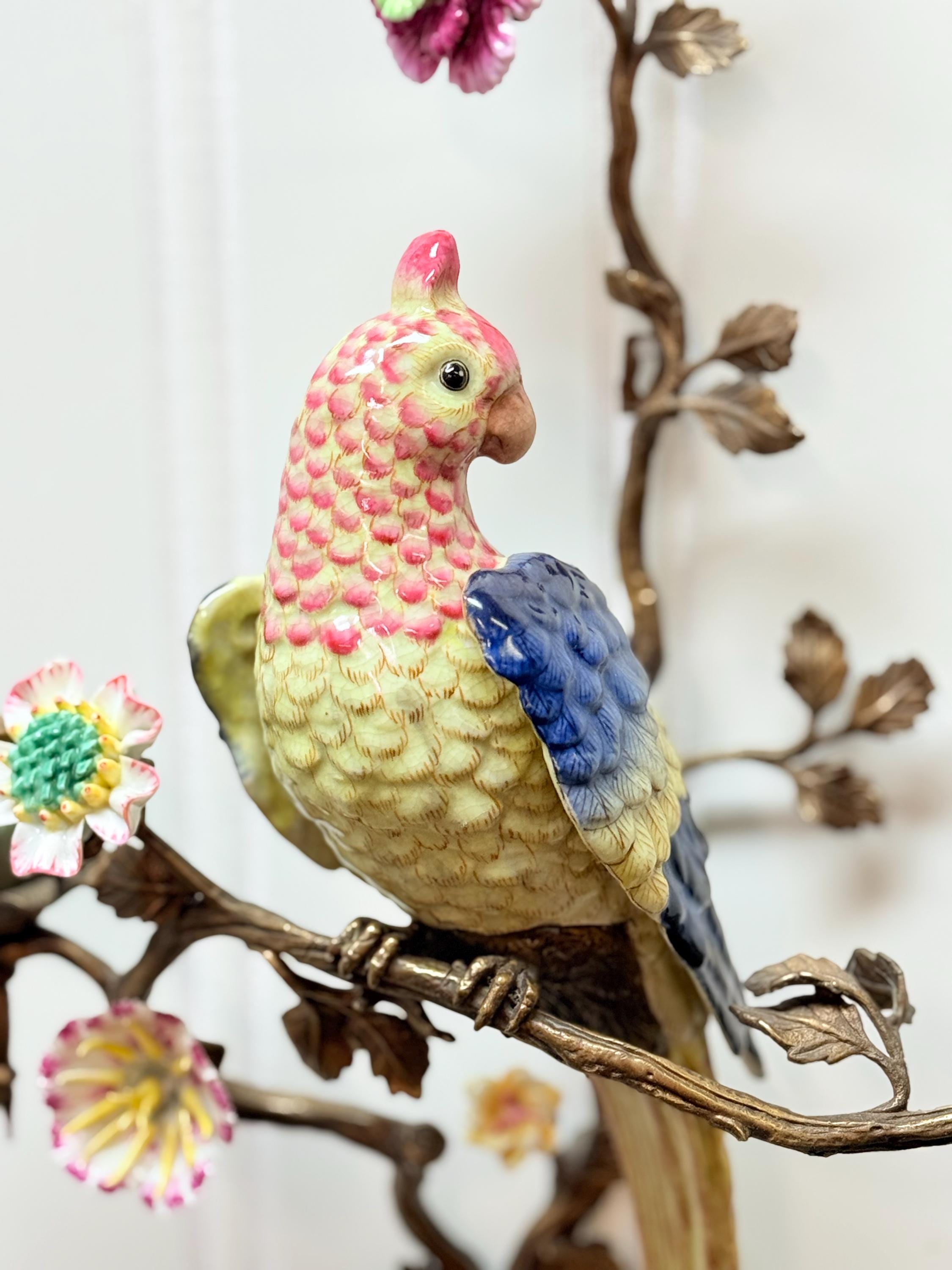 Porcelain and Bronze Parrot Sconce - Etsy