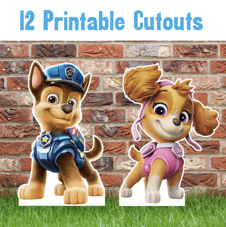Paw Patrol 4 Ft Character Cutouts PNG Digital Download - Etsy