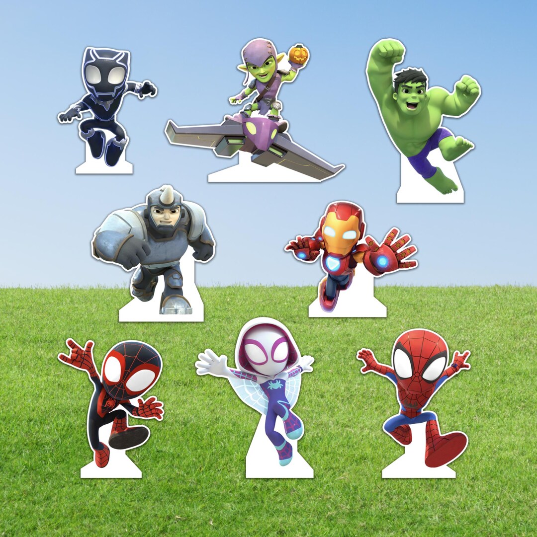 Spidey & Friends 11 Printable Life-size Character Cutouts 4ft PNG ...