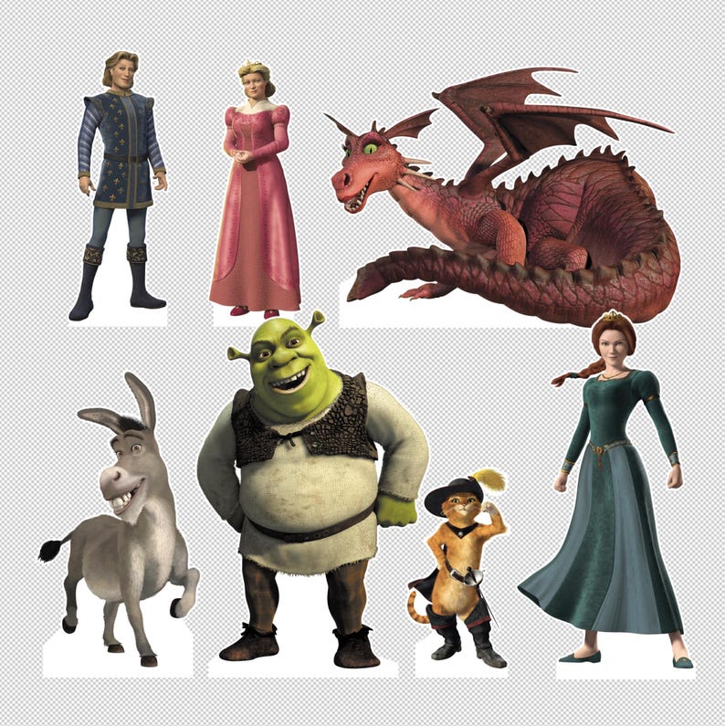 15 Shrek Characters Life-size Cutouts PNG Digital Download - Etsy