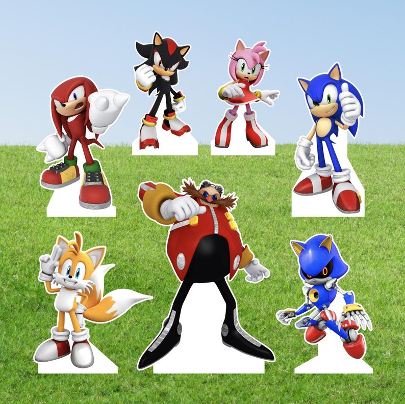 Sonic 7 Printable Life-size Character Cutouts PNG Digital Download ...