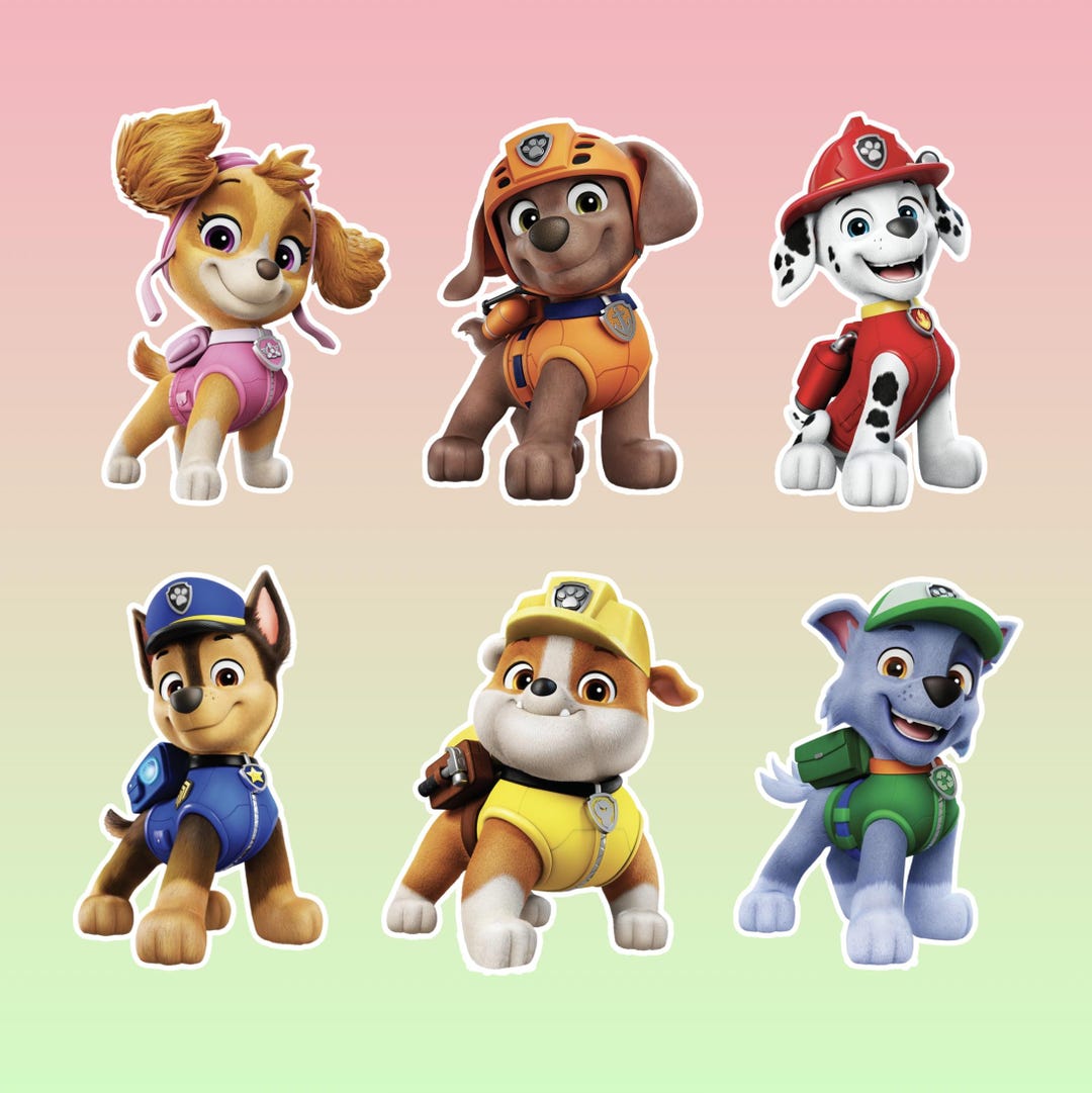 Paw Patrol 4 Ft Character Cutouts PNG Digital Download - Etsy