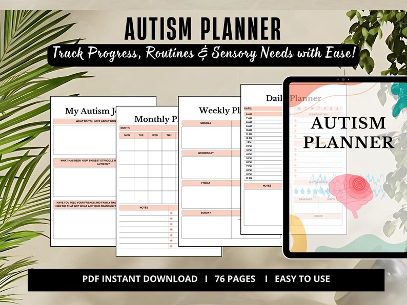 Autism Planner Printable, Daily Routine Planner for Autism, Visual ...