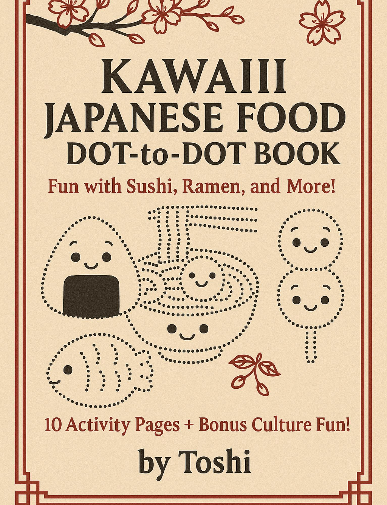 Kawaii Japanese Food Dot-to-dot Printable (PDF) - Etsy