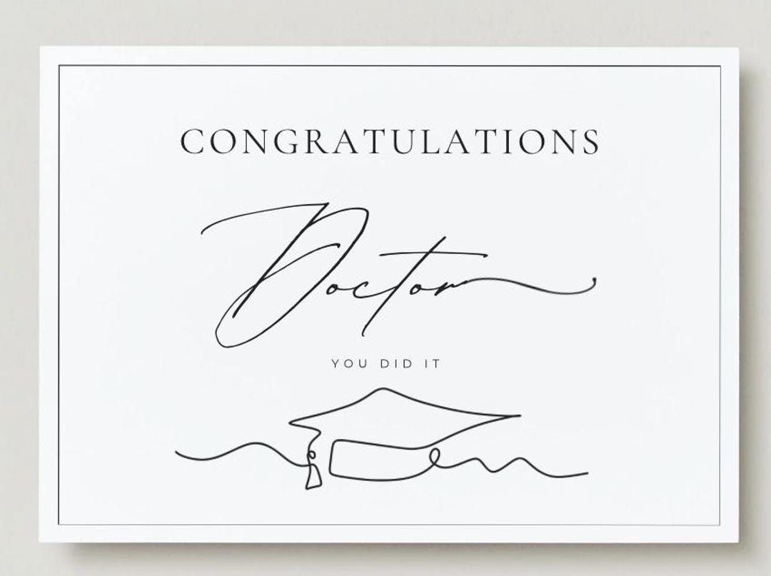 Elegant Phd Congratulations Card - Printable & Customizable Graduation ...