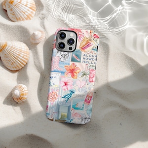 Beachy Blue Coquette Coastal Collage Preppy Cute Aesthetic Case, Summer ...