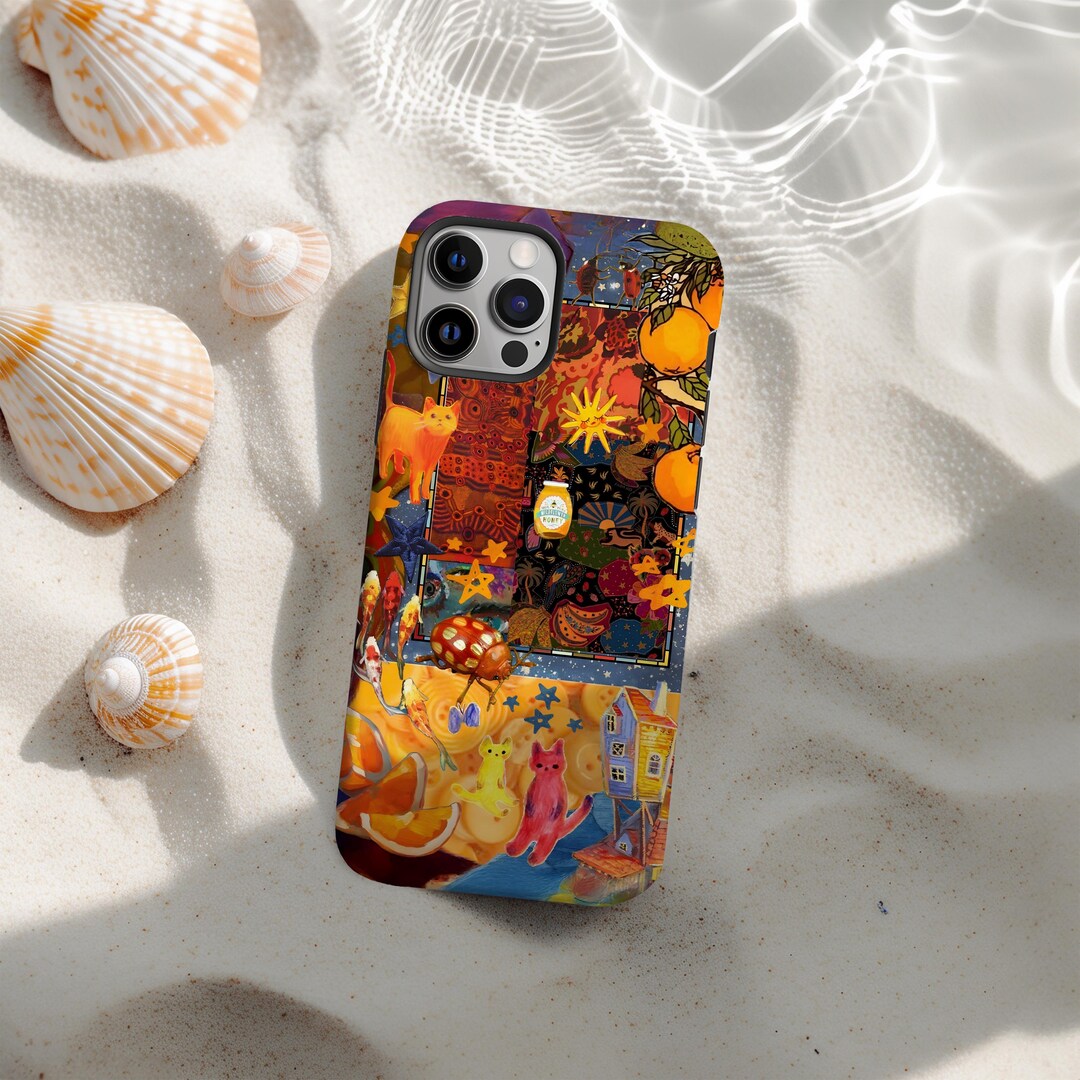 Retro Whimsy Artistic Collage Phone Cases, Star Phone Case, Cat ...