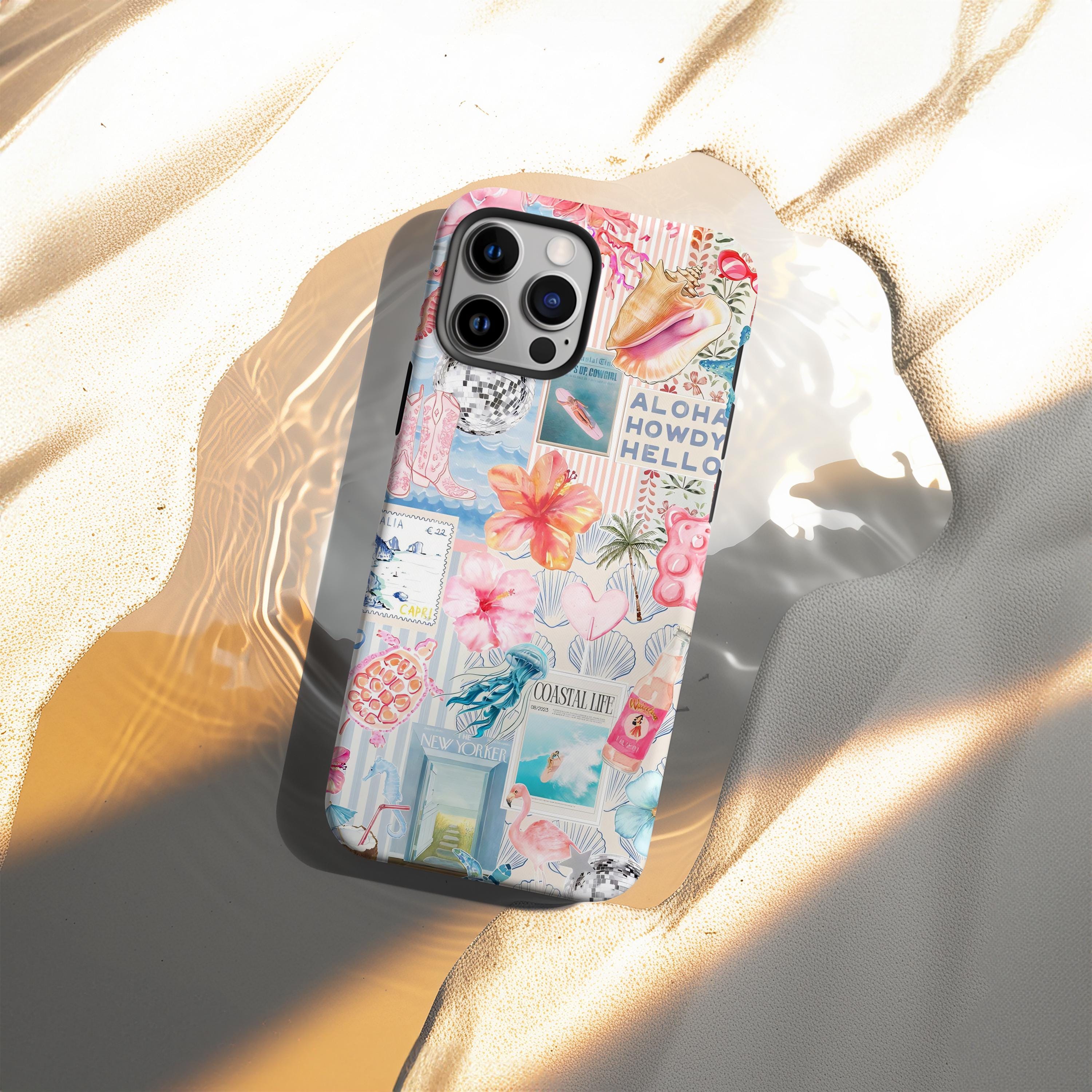 Beachy Blue Coquette Coastal Collage Preppy Cute Aesthetic Case, Summer ...