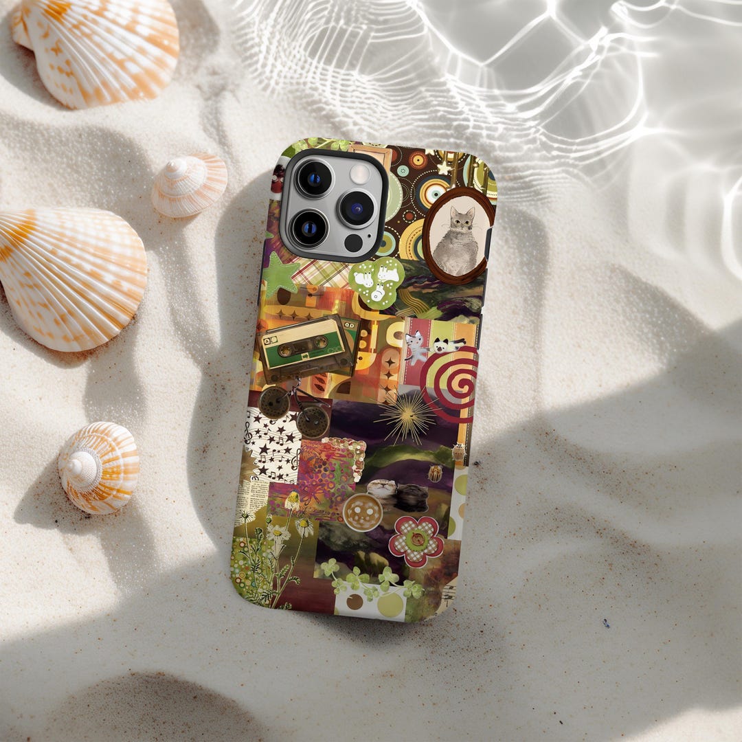 Retro Whimsy Artistic Collage Phone Cases, Aesthetic Cover, Abstract ...