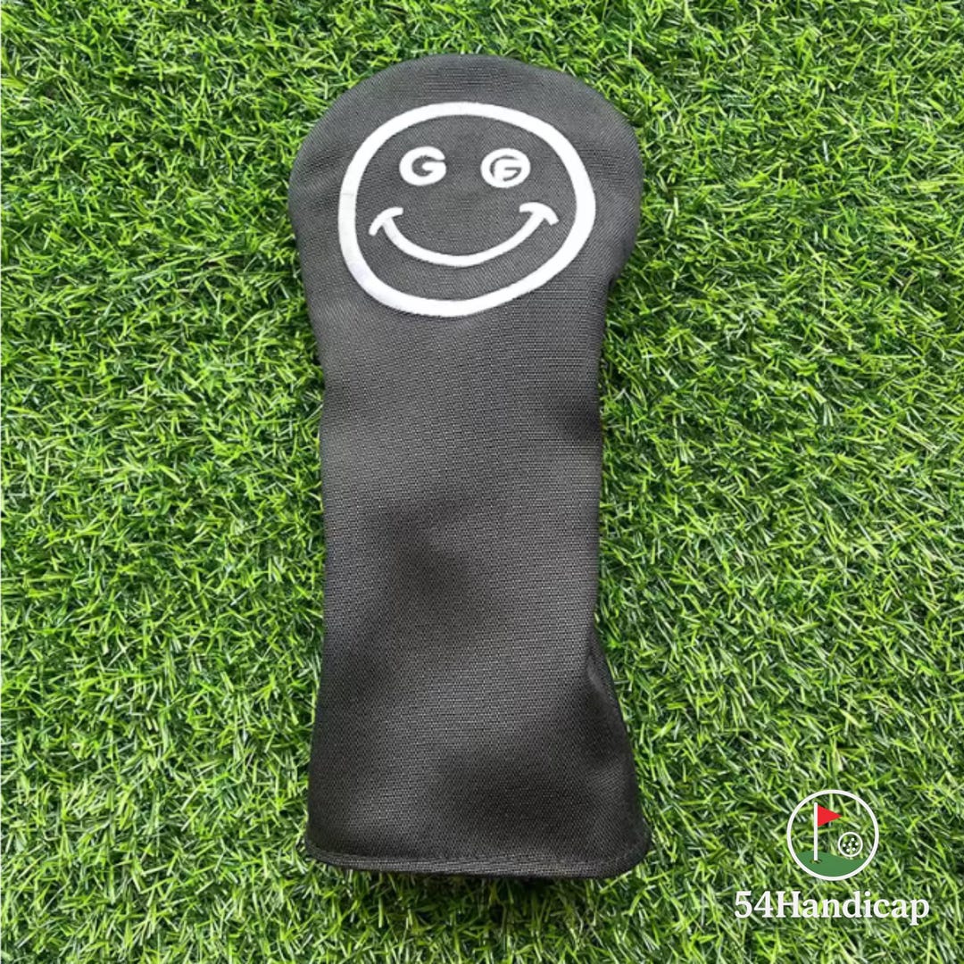 Smiley Face Canvas Golf Head Cover Set: Driver, Hybrid & Fairway Wood ...