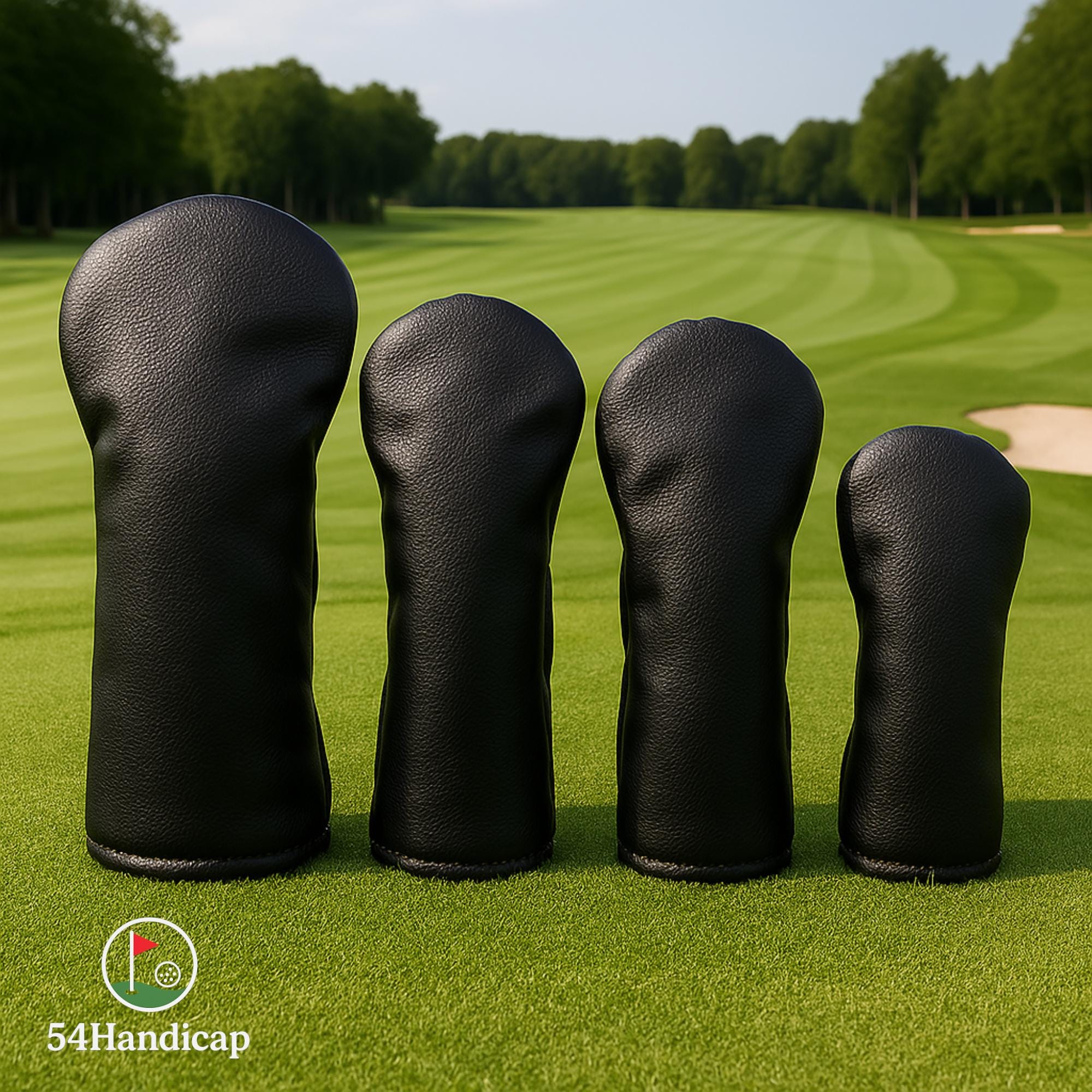 White and Black Golf Club Headcovers | Faux Leather | Driver, Hybrid ...
