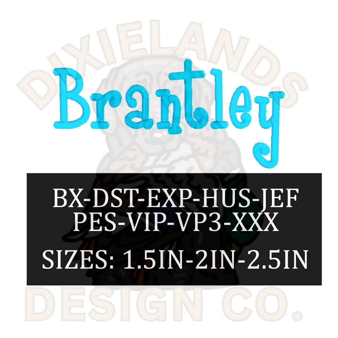 Brantley Monogram Embroidery Font Bundle: DST, PES, BX Formats (digital ...