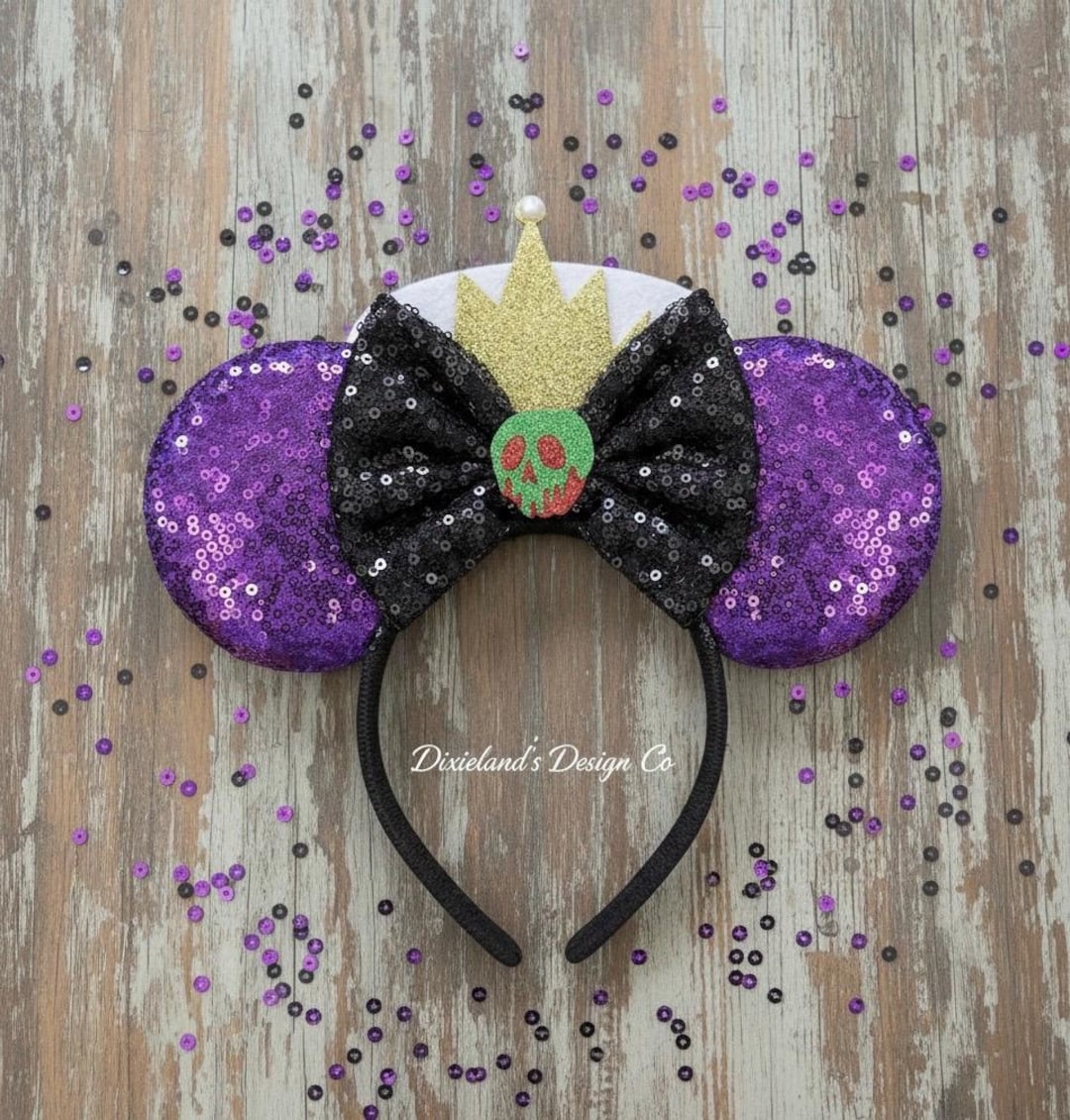 Villain Evil Queen Magical Place Theme Park Mickey Headband Minnie Bow ...