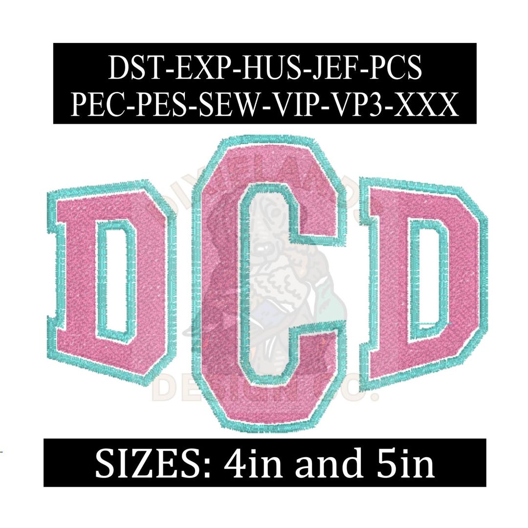College Monogram Embroidery Font: DST, PES, JEF (4-5in) (digital ...