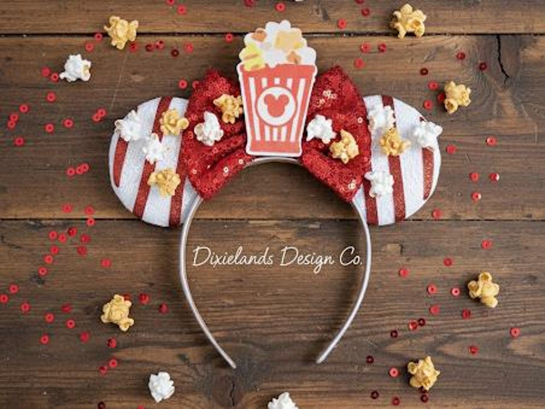 Popcorn Theme Park Snacks Magical Place Mickey Ears Mouse Minnie Bow ...