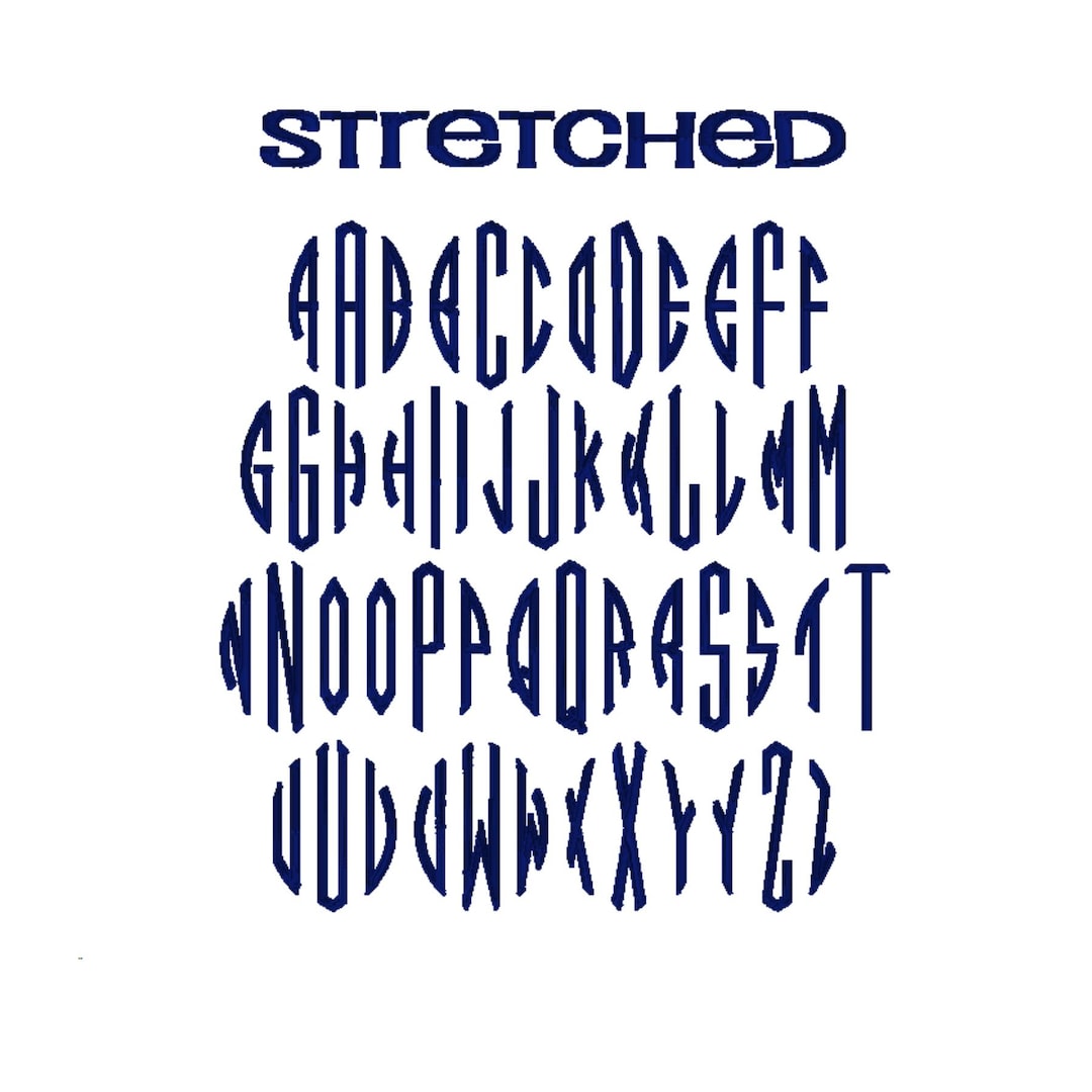 Stretched Oval Monogram Embroidery Font Bundle: DST, PES, BX Formats ...