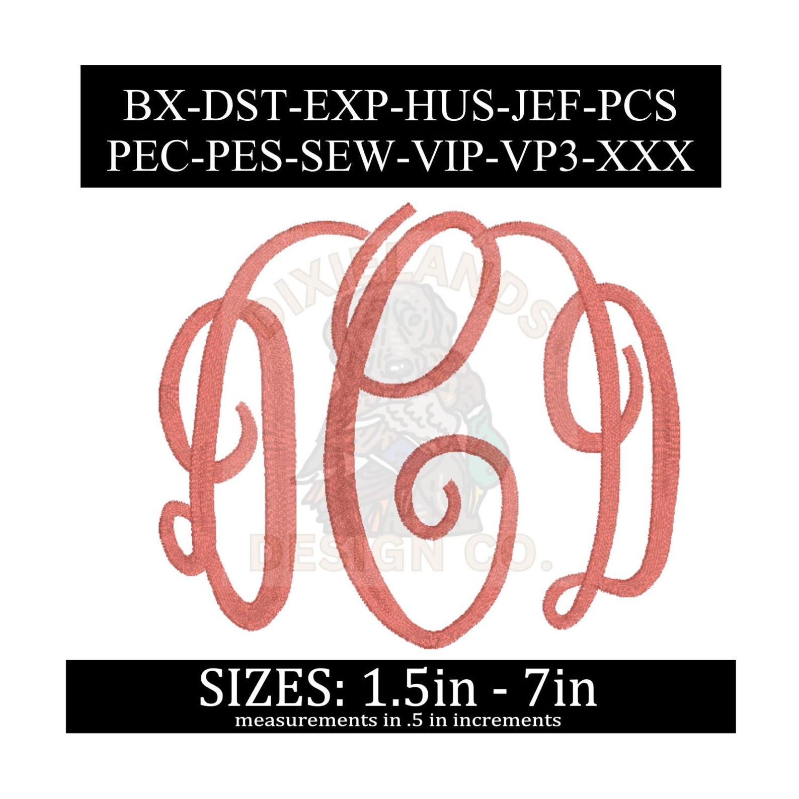 Master Circle Monogram Embroidery Font, DST Font Format, PES Font, BX ...