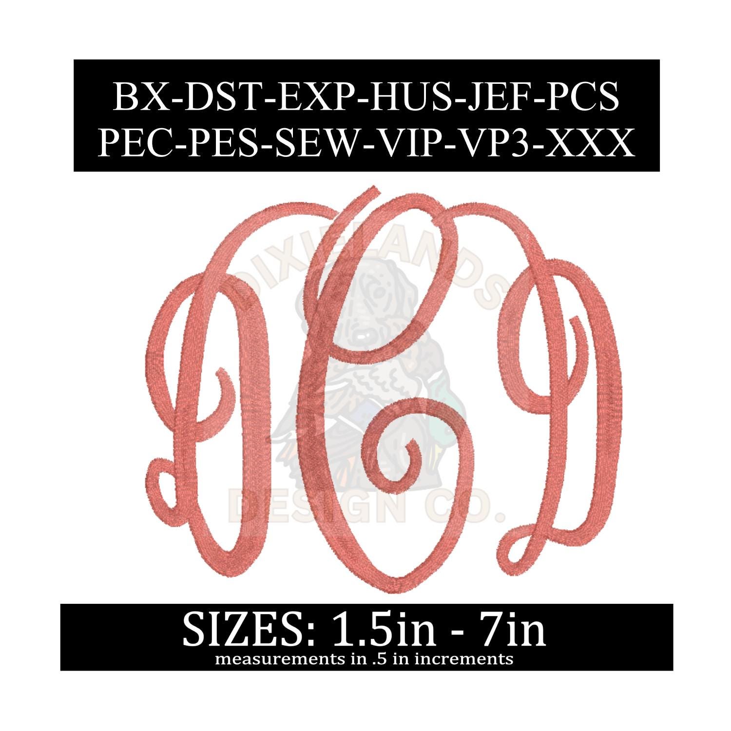 Master Circle Monogram Embroidery Font, DST Font Format, PES Font, BX ...