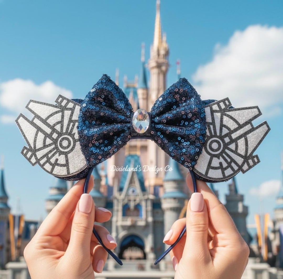 Millennium Falcon Han Chewy Magical Place Mickey Ears Mouse Minnie Bow ...