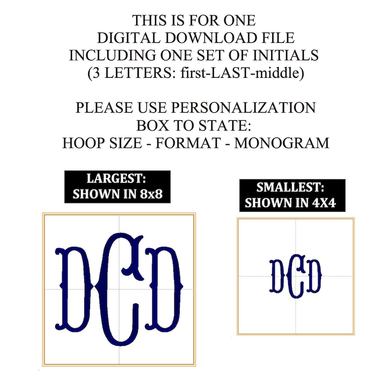 Custom Fishtail Monogram Embroidery Font: DST, PES Formats (digital ...