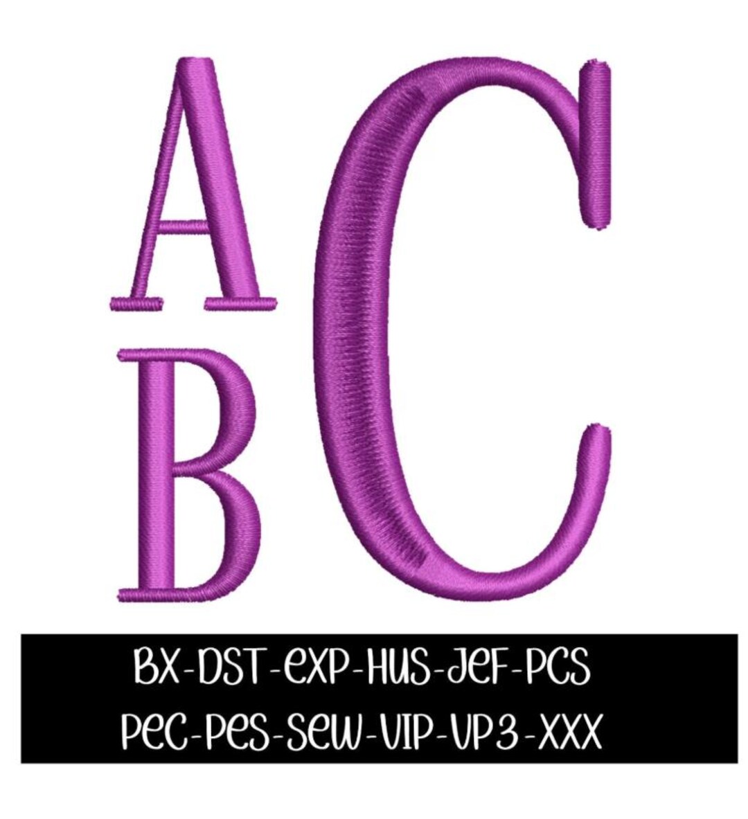 Stacked Monogram Embroidery Font Bundle: Multi-sized (digital Download ...