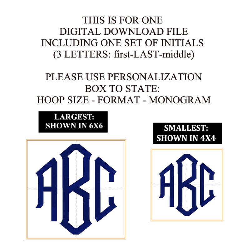 Custom Diamond Monogram Embroidery Font: DST, PES Formats (digital ...