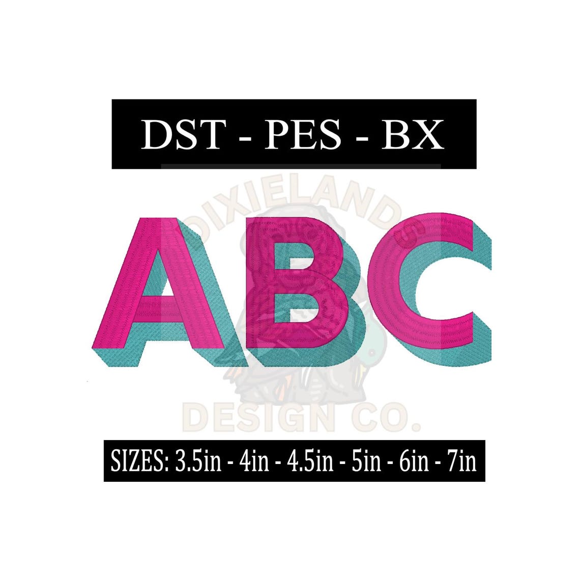 Embroidery Shadow Block Monogram Font Bundle: BX, PES, DST Formats ...